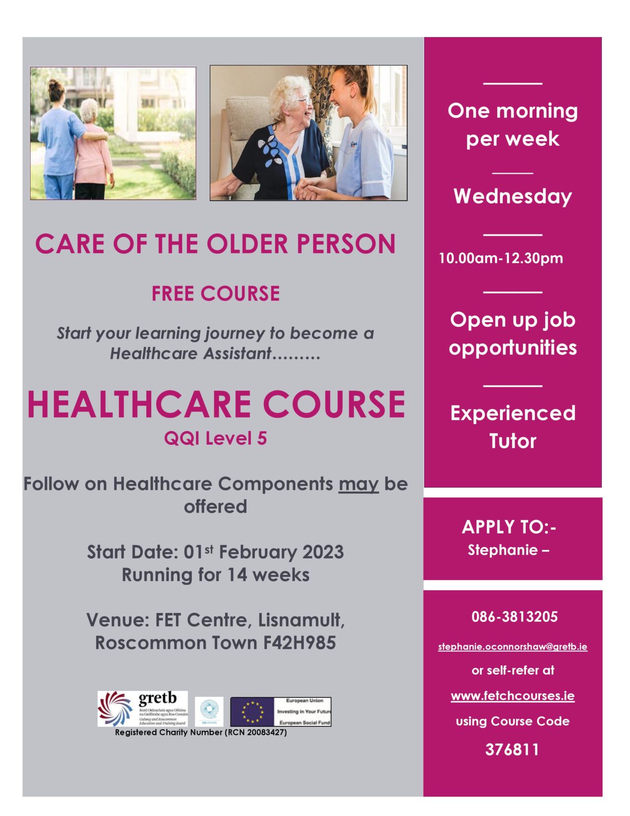 Care of the Older Person QQI Level Five Module in Roscommon Town ...